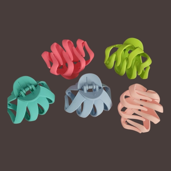 Hair | New Set Of 5 Colorful Hair Claw Clips Set | Poshmark